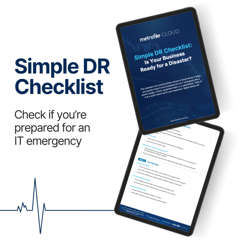 Simple DR Checklist Landing Page - Metrofile Cloud